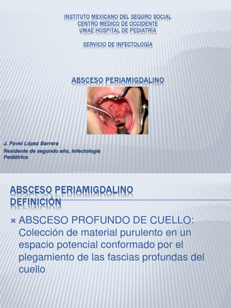 Absceso Periamigdalino | PDF | Microbiología | Especialidades Medicas