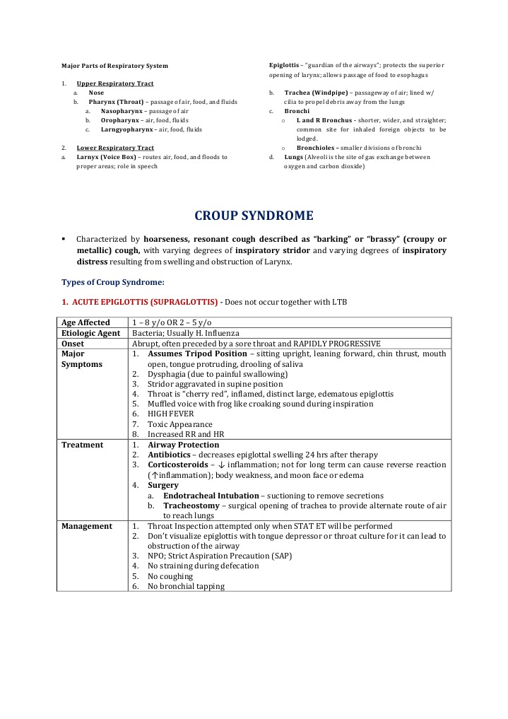Croup Syndrome | PDF | Respiratory Tract | Lung