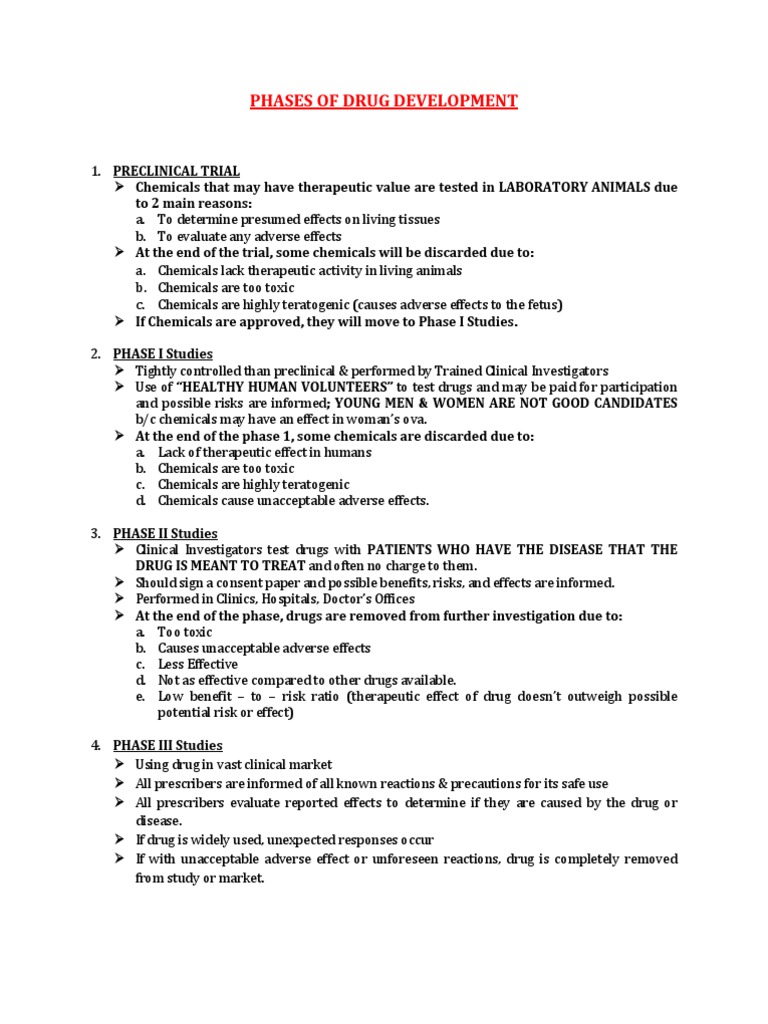 Phases of Drug Development Explained | PDF | Clinical Trial | Tablet ...