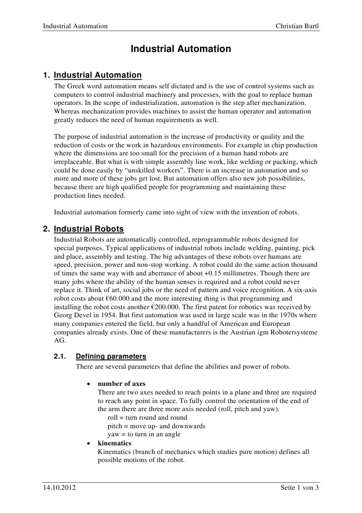 Industrial Automation | PDF | Automation | Robot
