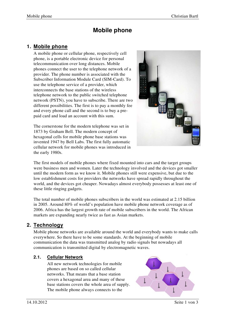Mobile Phone | PDF | Gsm | Cellular Network
