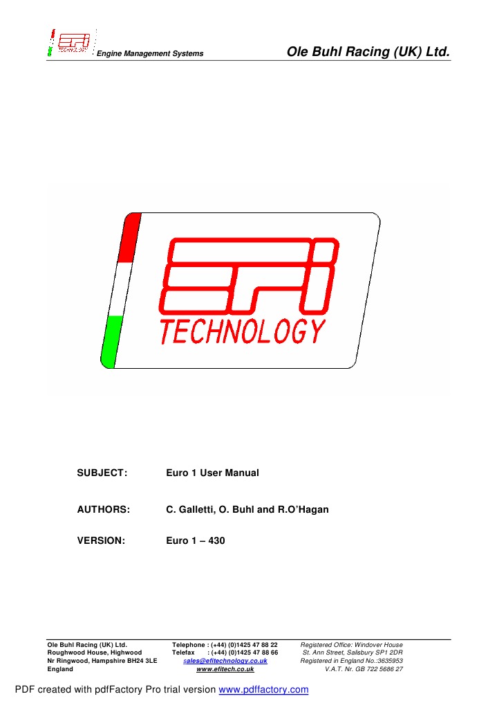 Euro1 430 Handbook | PDF | Fuel Injection | Turbocharger