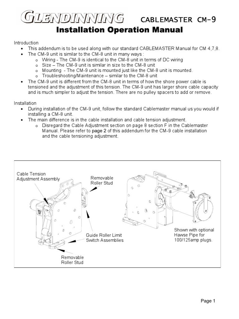 Cablemaster CM-9 - Manual | PDF | Components | Machines