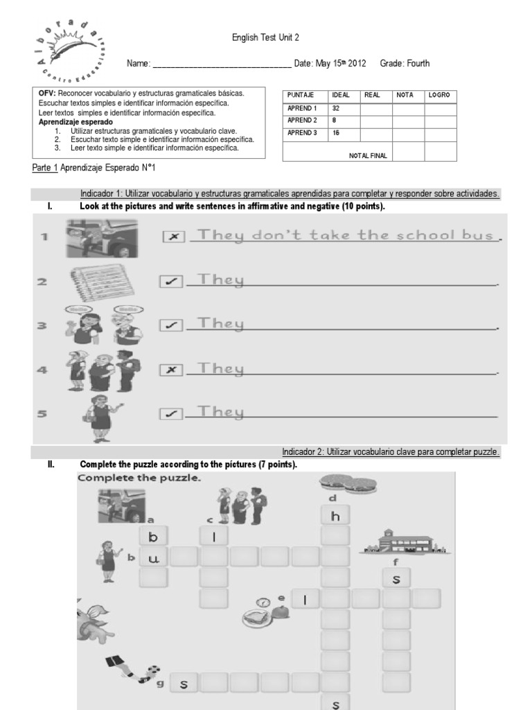 English Test Unit 2 | PDF