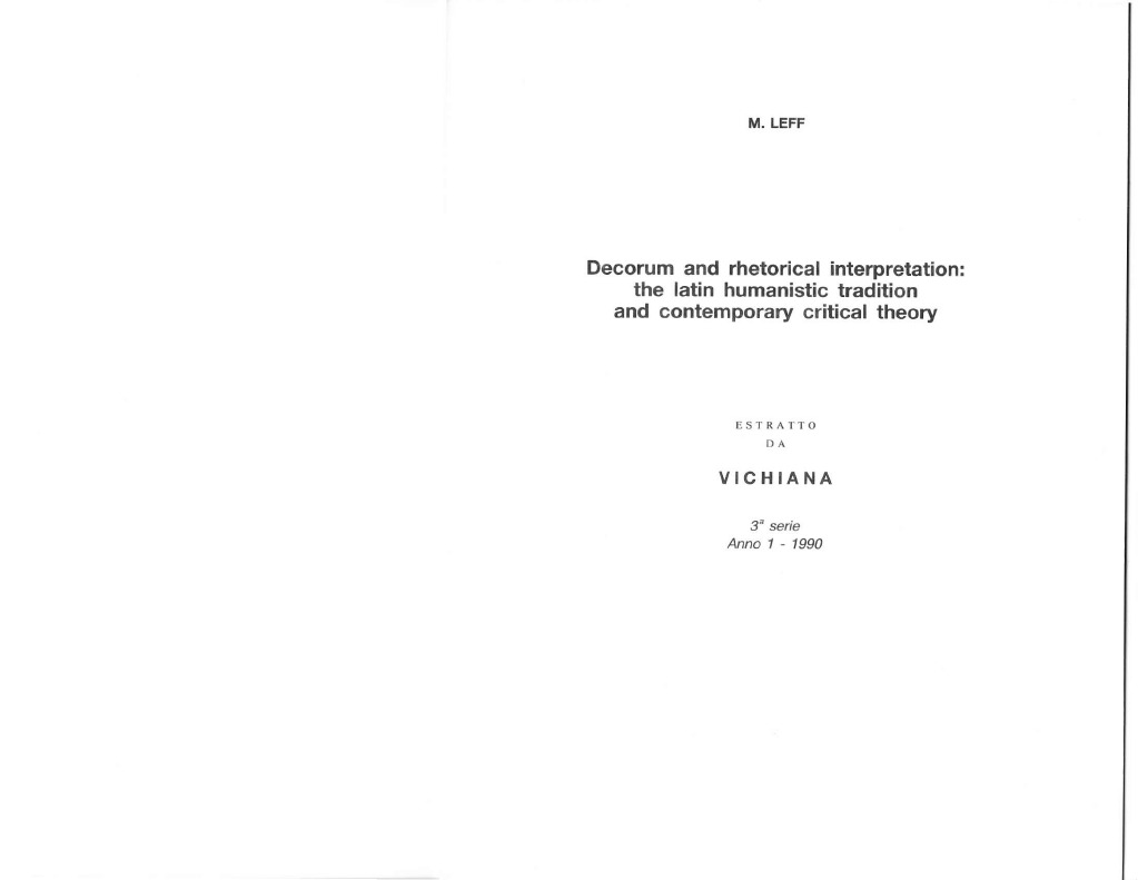 Leff Decorum and Rhetorical Criticism | PDF | Rhetoric | Political Science