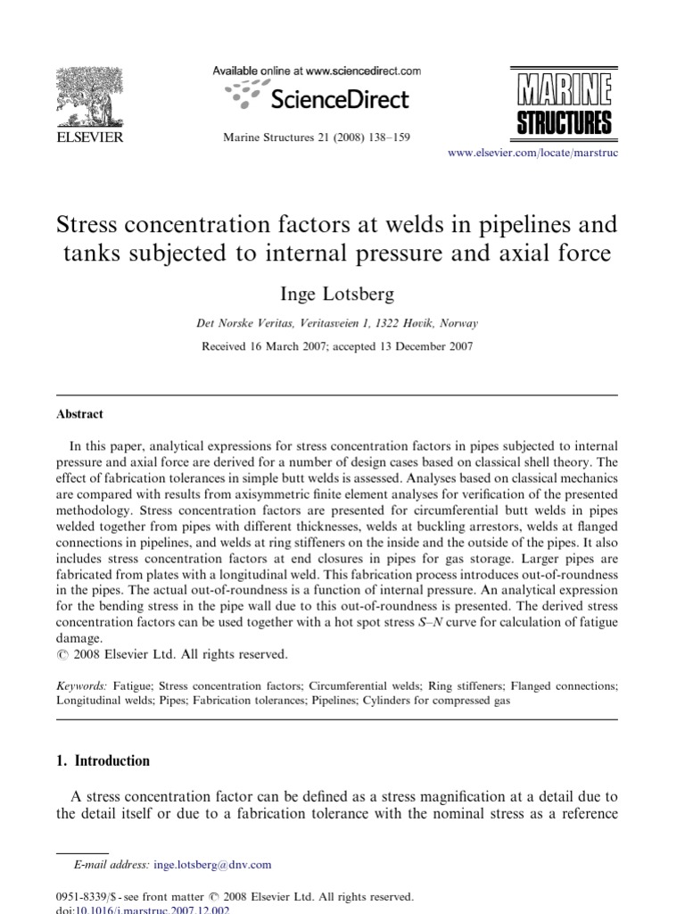 Stress Intensifiyer in Tanks 01 | PDF | Bending | Stress (Mechanics)