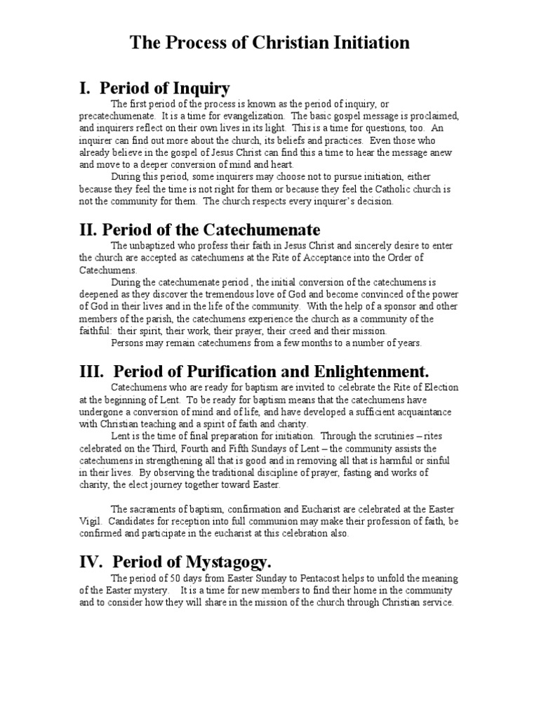 The Process of Christian Initiation | Download Free PDF | Catholic ...