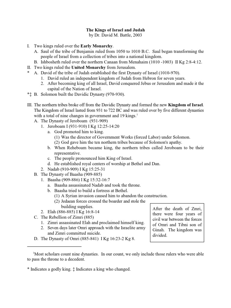 The Dynasties of Israel | PDF | Kingdom Of Judah | Nevi'im