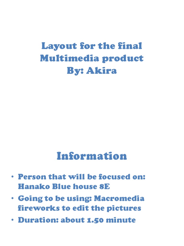 Multimedia Layout for Hanako's Project | PDF