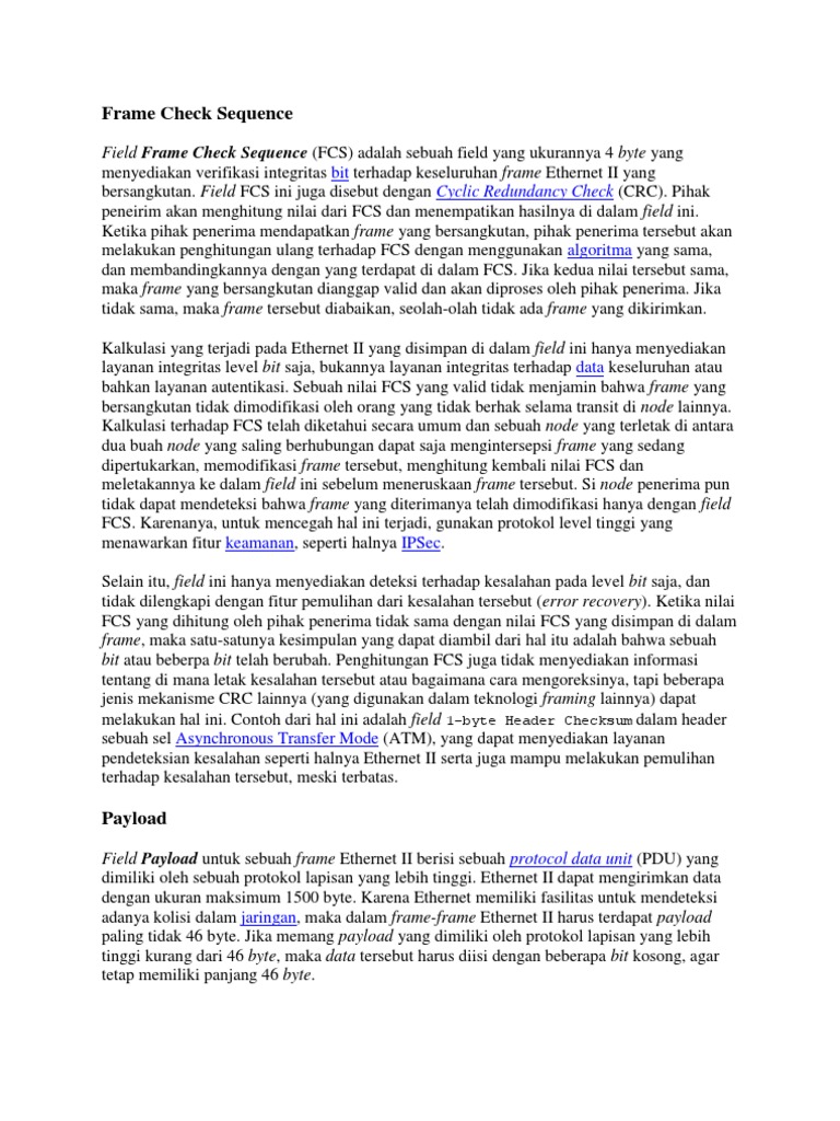 Frame Check Sequence | PDF