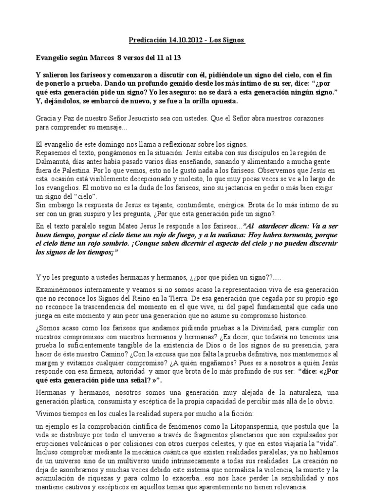 Marcos 8:11-13 Reflexión del Evangelio | Evangelios | Jesús