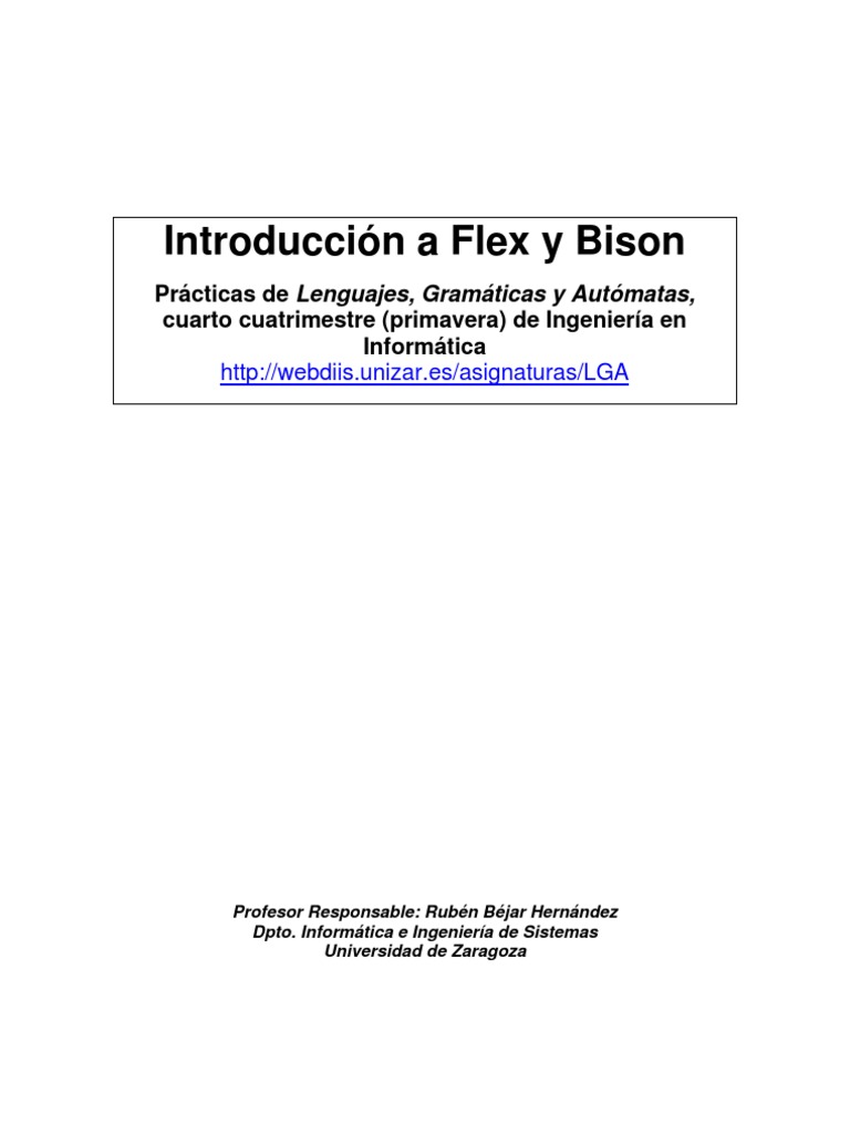 Intro Flex Bison | PDF | Compilador | Lenguaje de programación