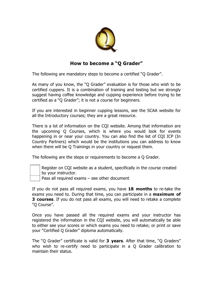 How To Become A Q Grader | PDF