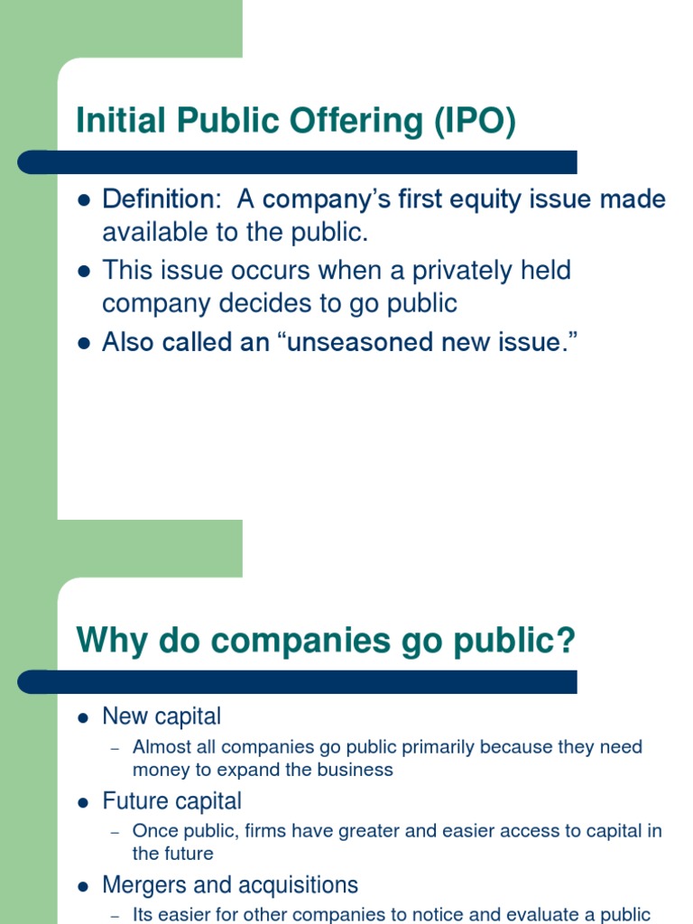 Initial Public Offering (IPO) | PDF | Initial Public Offering ...
