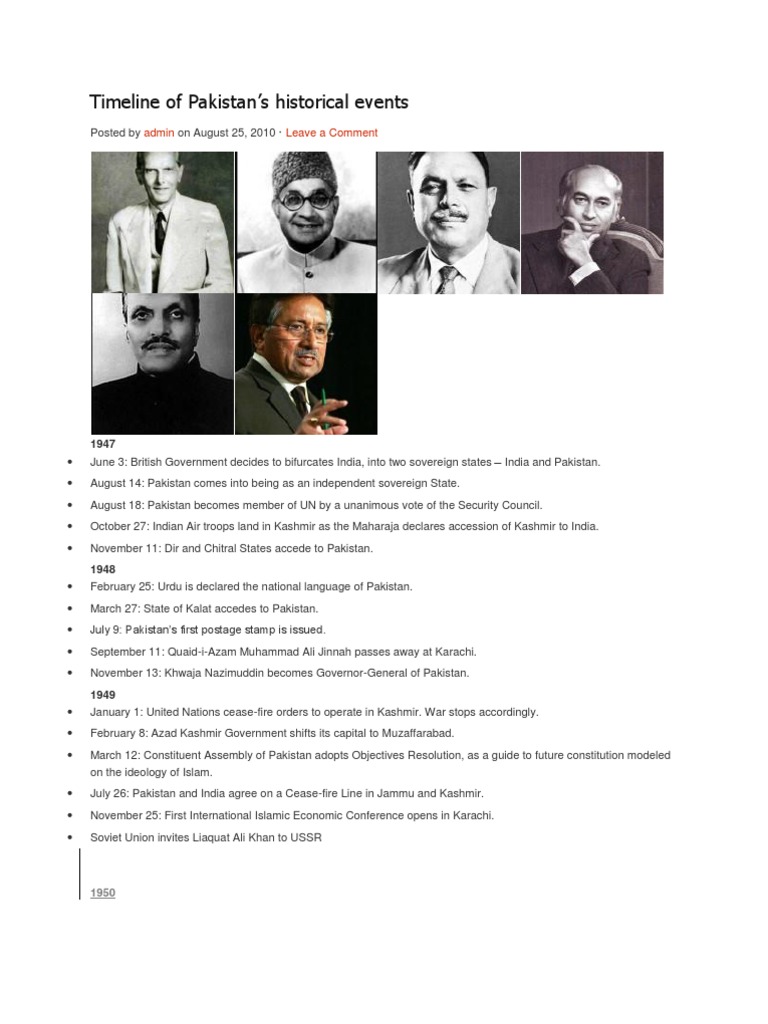 Timeline of Pakistan | PDF | Pervez Musharraf | Benazir Bhutto