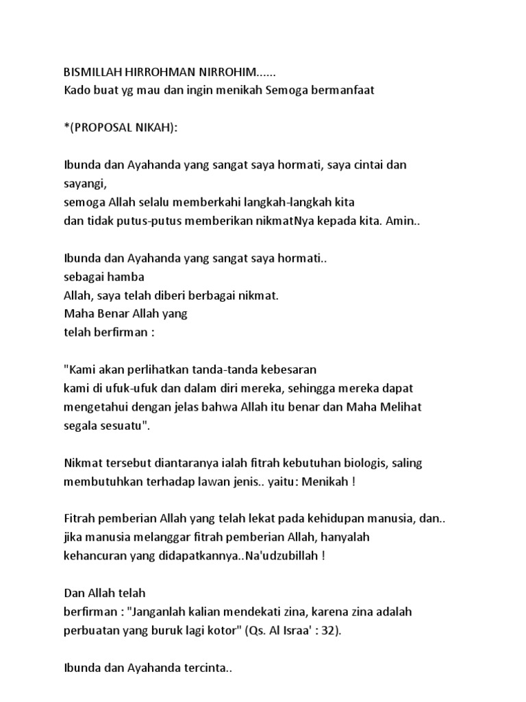 Proposal Nikah | PDF