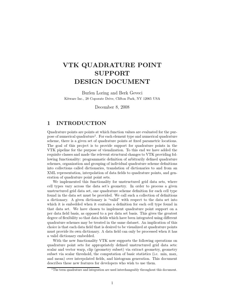 VTK Quadrature Point Design | PDF | Scheme (Programming Language ...