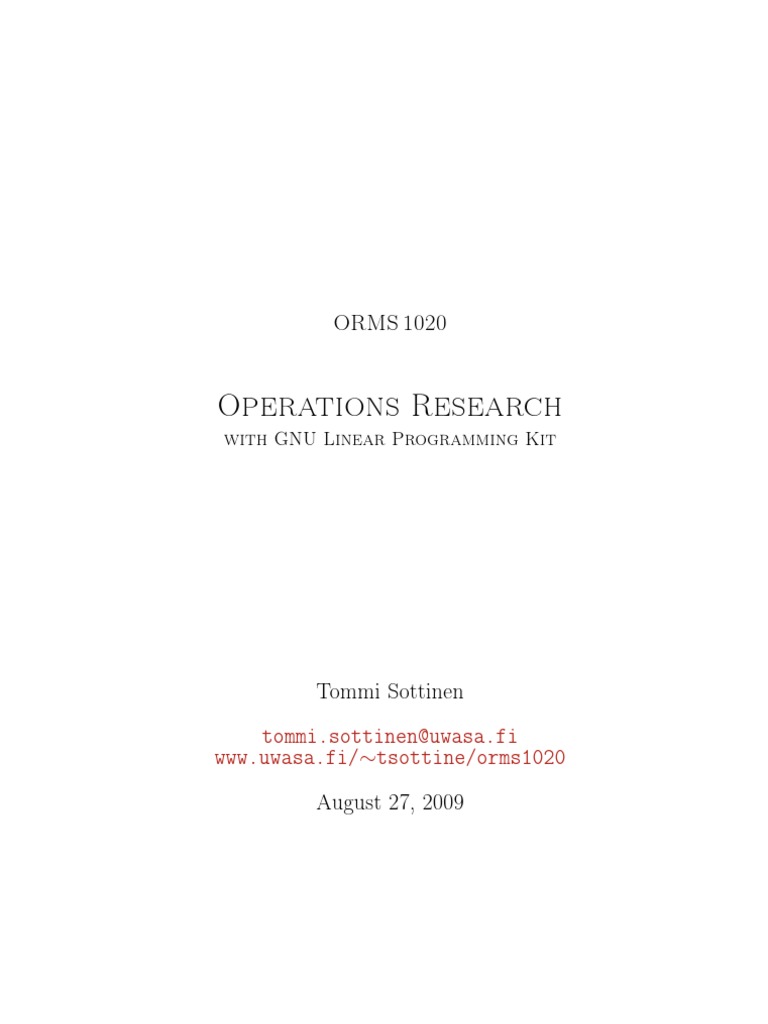 Operational Research | PDF | Linear Programming | Mathematical Optimization