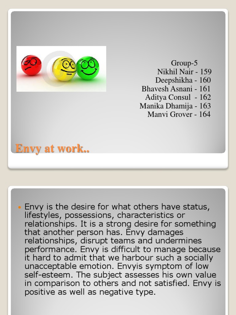 Envy at Work | Envy | Emotions
