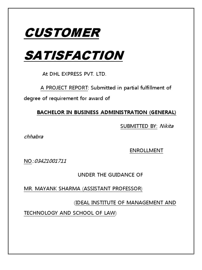 Customer Satisfaction Project | PDF | Customer Satisfaction | Business