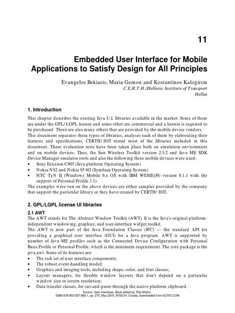 InTech-Embedded User Interface For Mobile Applications To Satisfy Design For All Principles ...