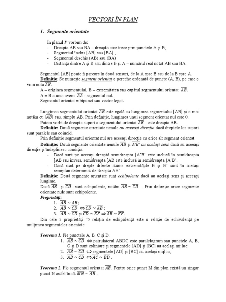 Vectori in Plan | PDF