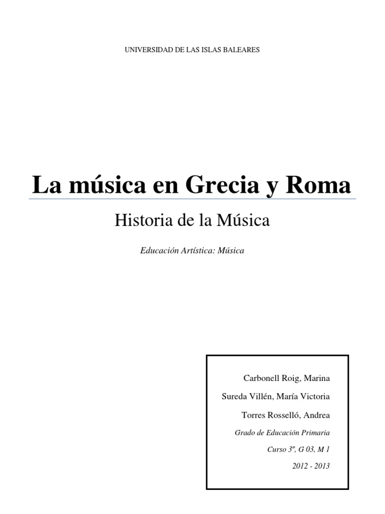 La Música en Grecia y Roma | PDF | Apolo | Dioniso