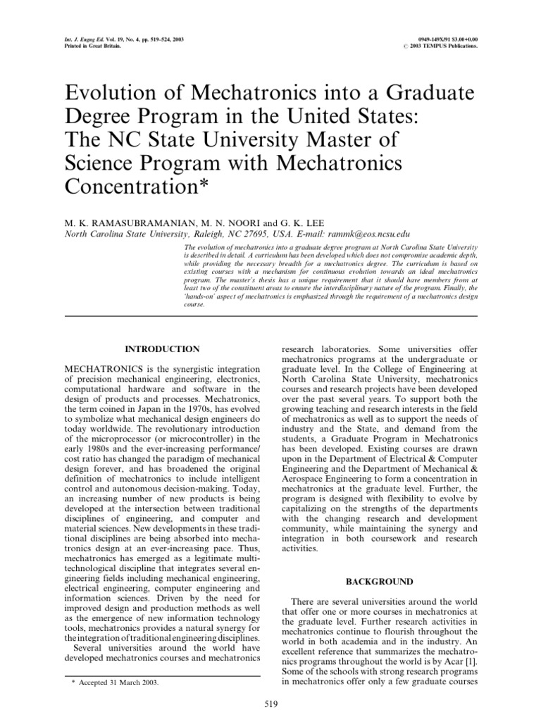 Evolution of Mechatronics | PDF | Mechatronics | Mechanical Engineering