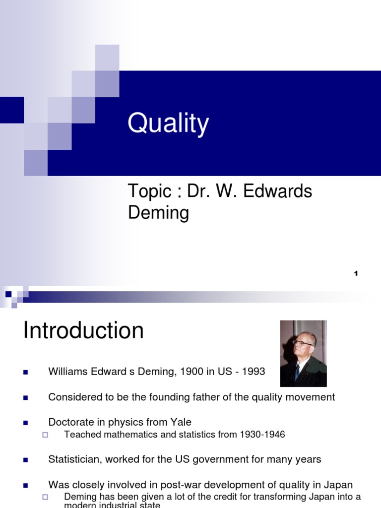 W. Edwards Deming | PDF | Statistics | Quality Management