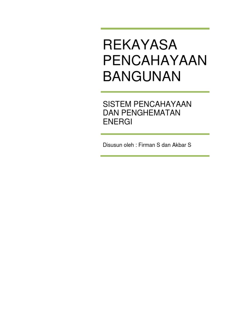 Sistem Pencahayaan Bangunan Dan Penghemat Energi | PDF