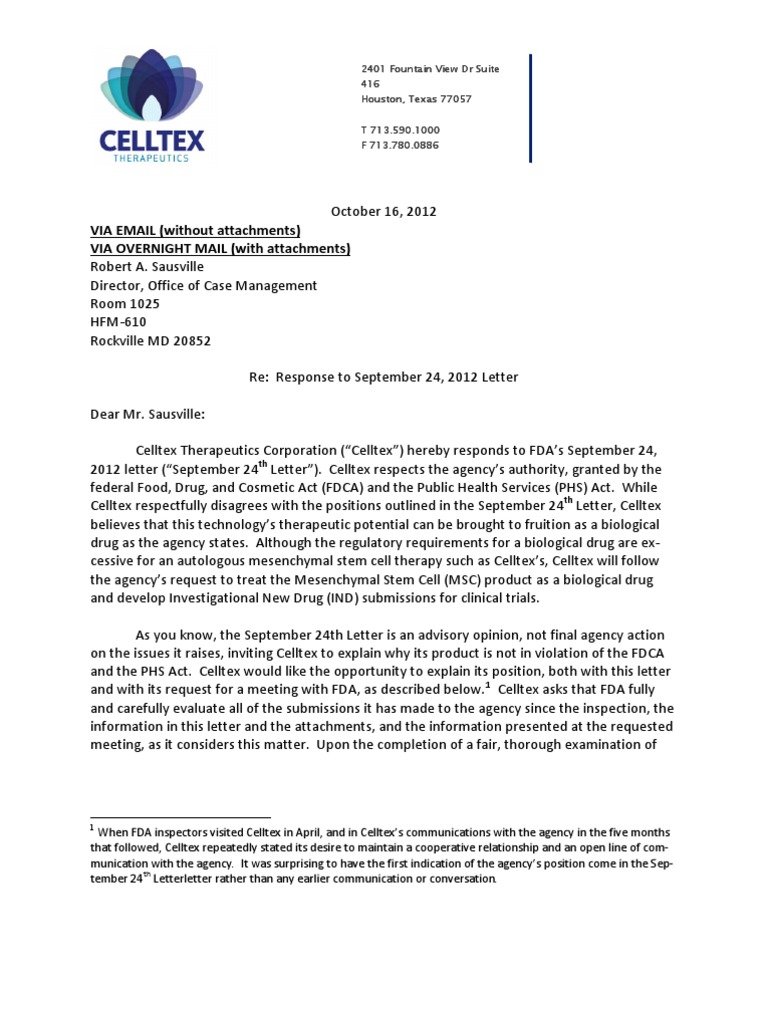 2012-10-16 - REDACTED Celltex Response to FDA September 24 Letter[1 ...