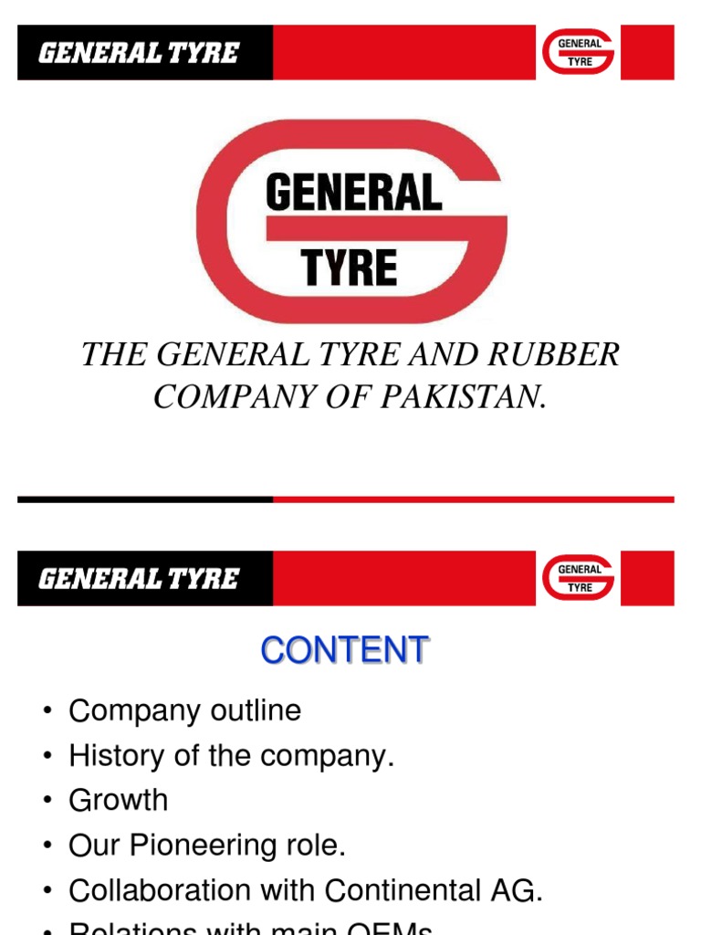 General Tyre Company Overview Pakistan | PDF | Tire | Quality Assurance