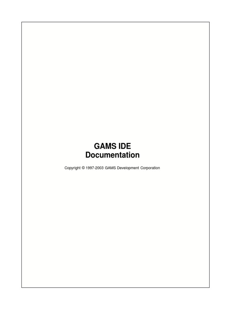 Gams Ide | Download Free PDF | Menu (Computing) | Text File