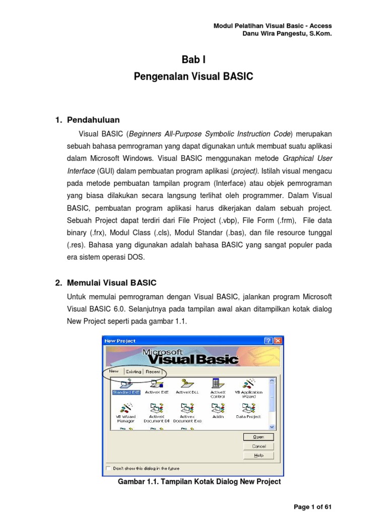 Bab I Pengenalan Visual BASIC | PDF