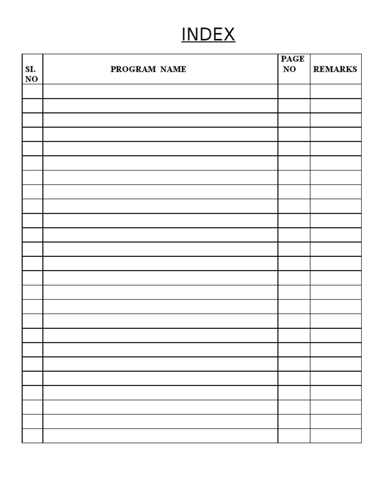 Program Index and Remarks Guide | PDF