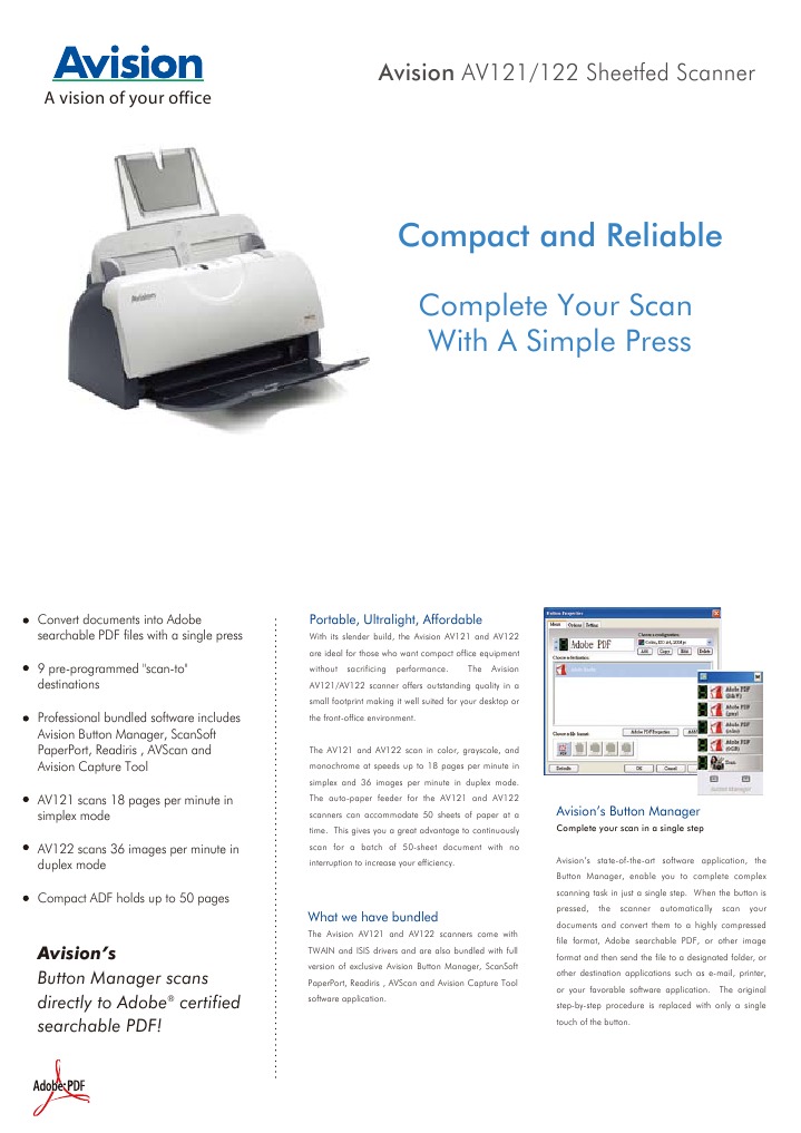 Scanner Av 121 | Download Free PDF | Image Scanner | Portable Document Format