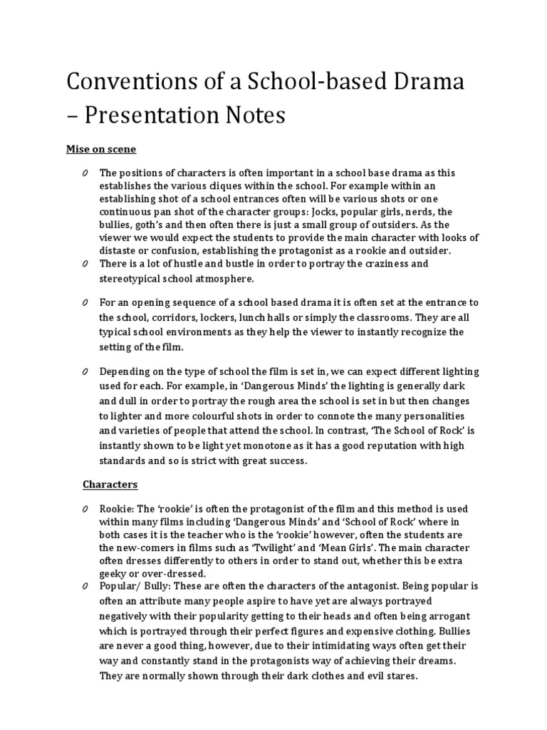 Conventions of A School - Presentation Notes | PDF | Leisure
