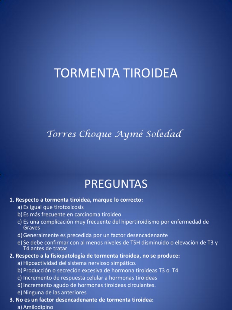 Tormenta Tiroidea: Causas y Riesgos | PDF | Hipertiroidismo | Tiroides
