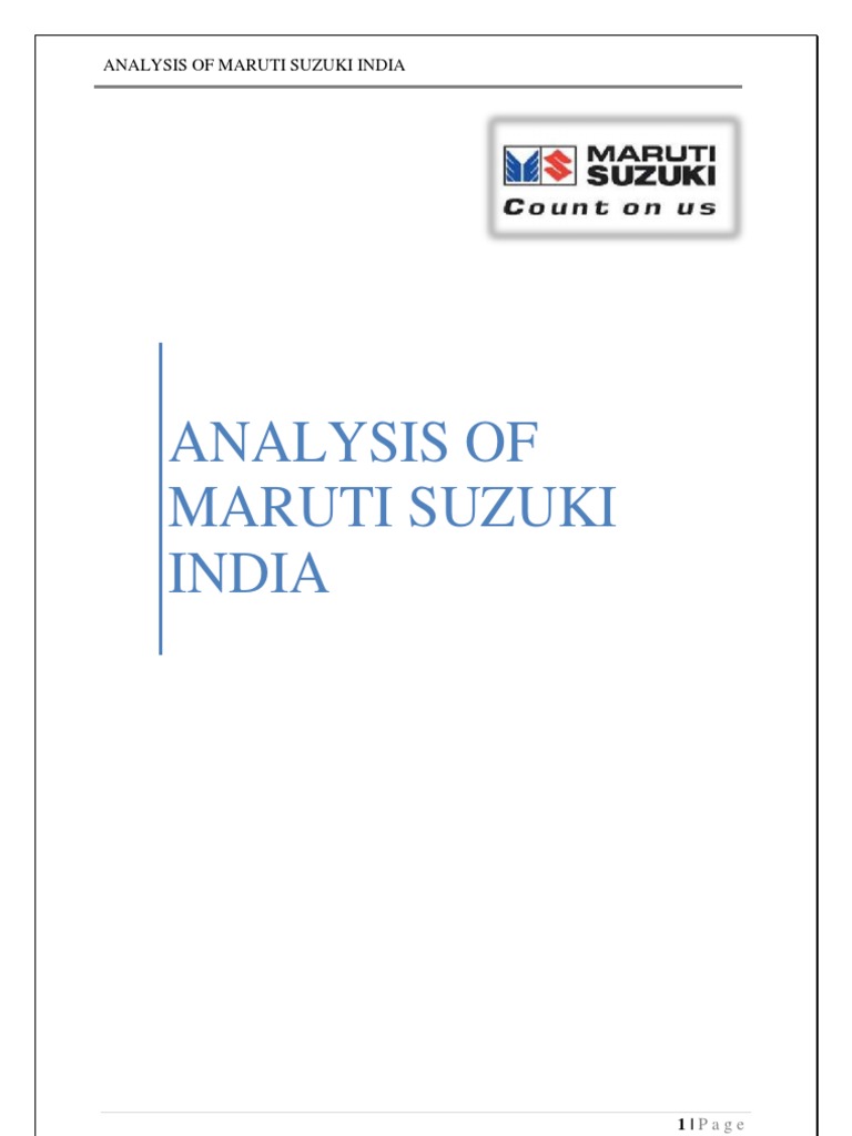 Analysis of Maruti Suzuki | PDF | Car | Automobiles