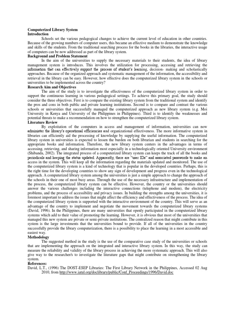 Computerized Library System | Download Free PDF | Libraries | University