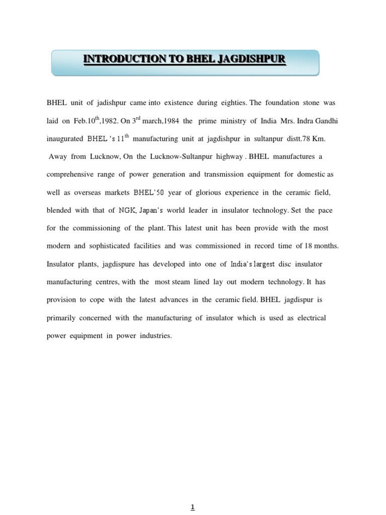 Project Report On Bhel | PDF | Financial Statement Analysis | Debt
