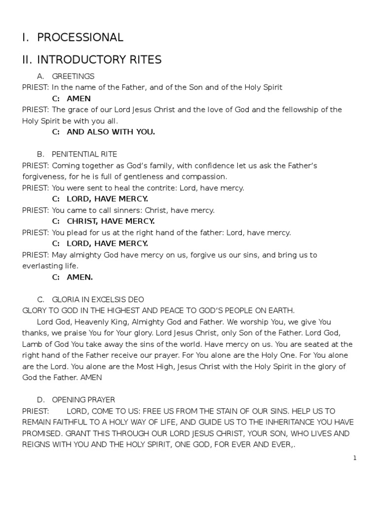 Board Takers Mass Short | PDF | God The Father | Mass (Liturgy)