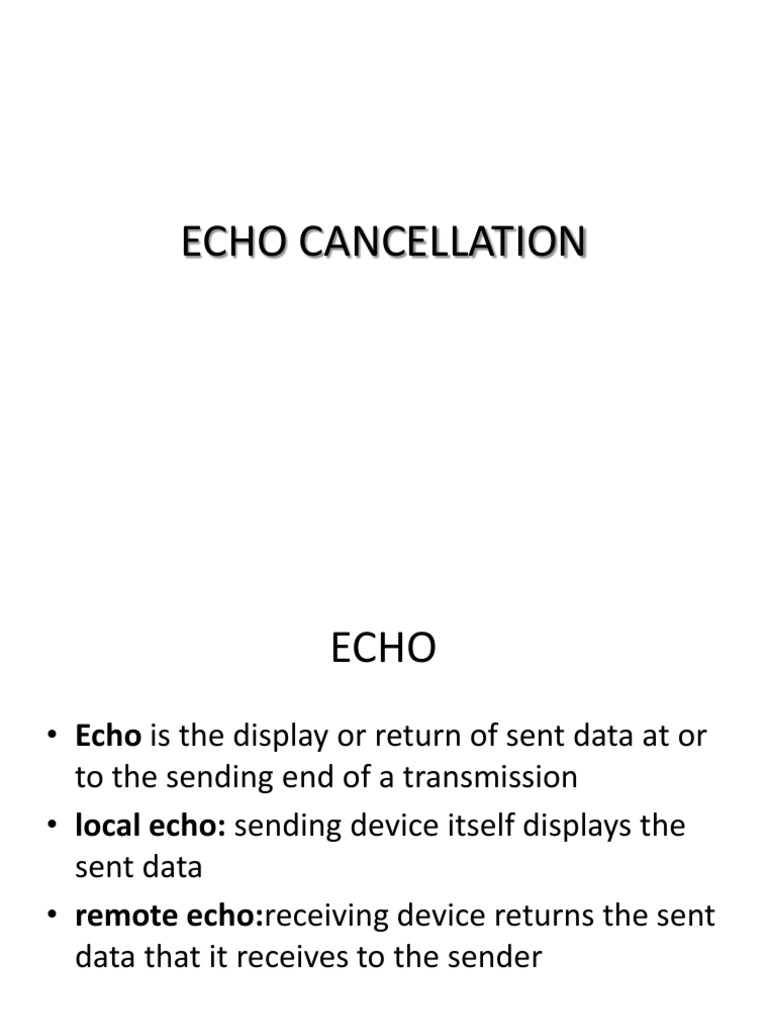 Echo Cancellation | PDF | Telephone | Telecommunications