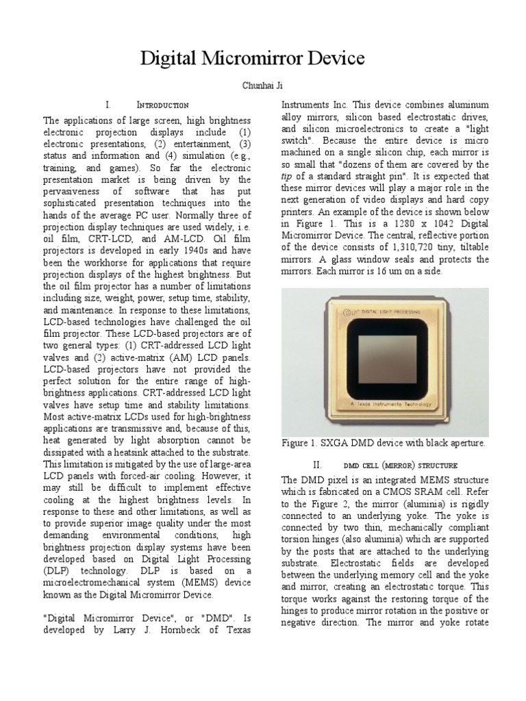 Digital Light Processing: An Overview of the Digital Micromirror Device ...
