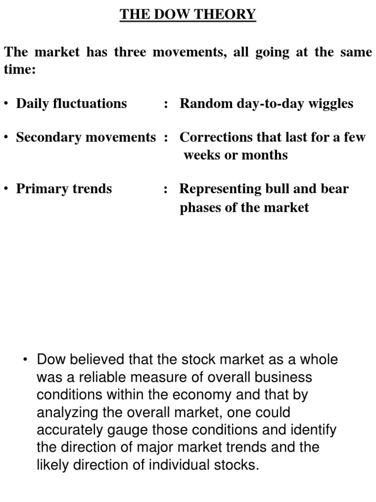 The Dow Theory The Market Has Three Movements, All Going at The Same ...