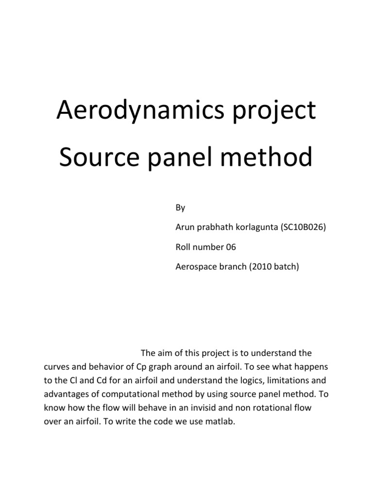 Aerodynamics: Source Panel Method | PDF | Airfoil | Angle