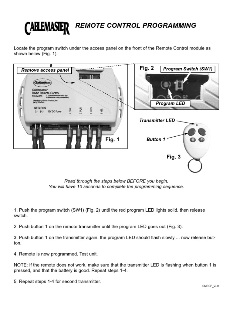 Cablemaster CM - Remote Control Programing Guide | PDF | Switch | Amplifier