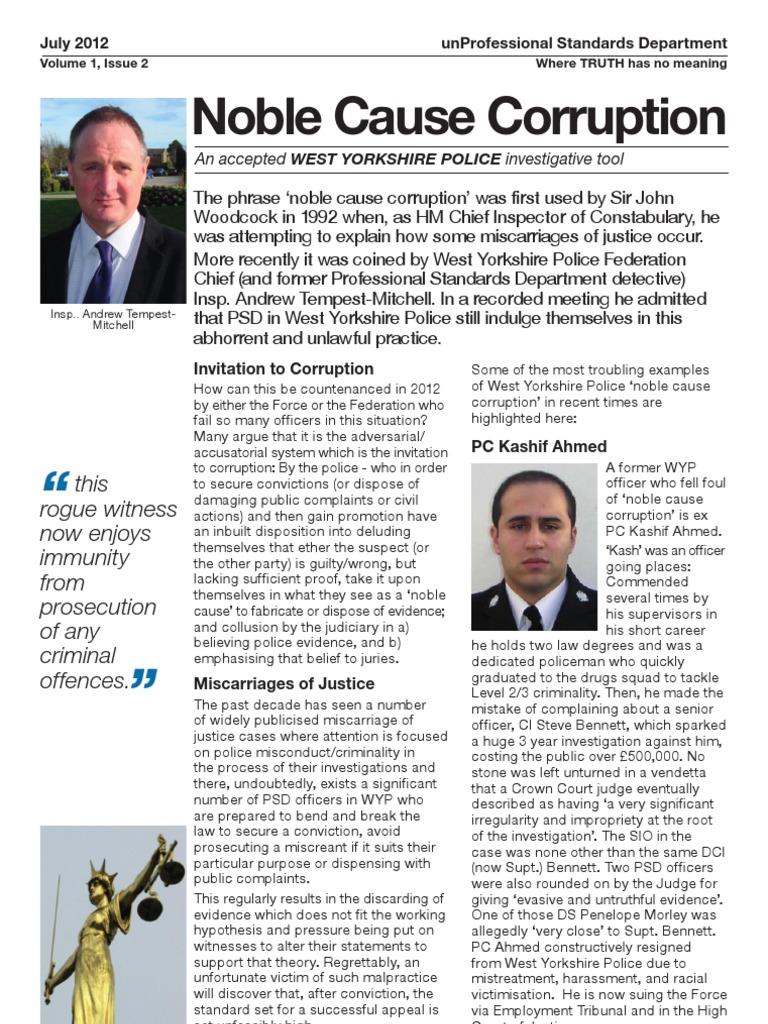 'Noble Cause' Corruption Admitted by West Yorkshire Police | PDF ...