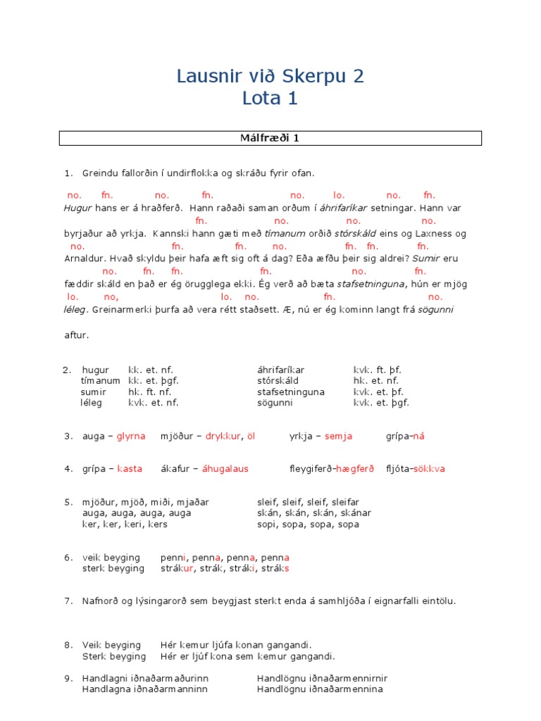 Skerpa 2 Lausnir | PDF