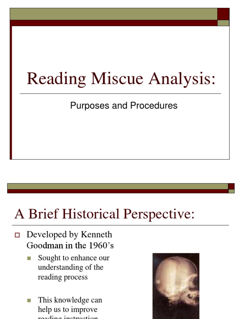 Reading Miscue Analysis | PDF | Reading Comprehension | Educational Psychology